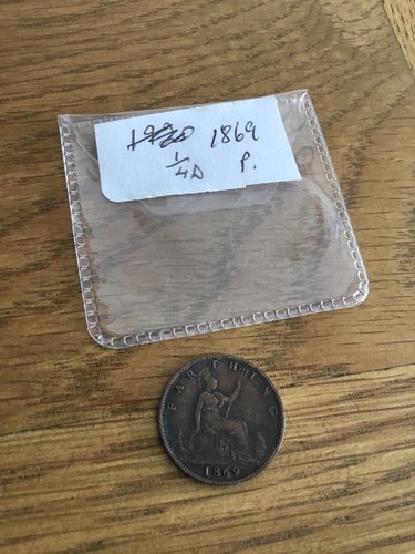 1869 Queen Victoria farthing Bun Head coin | eBay UK