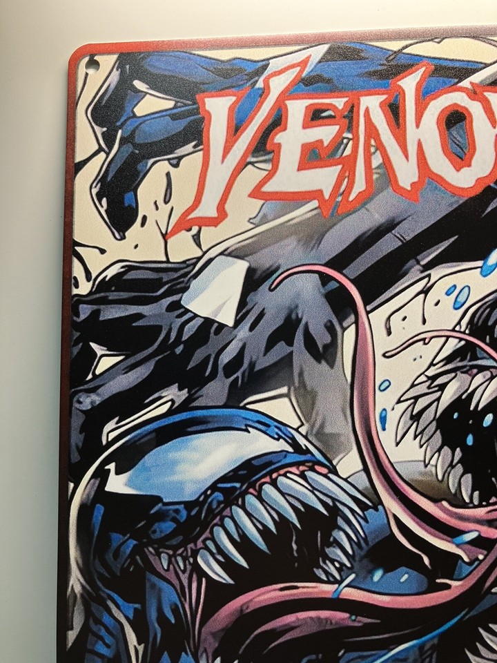 VINTAGE REPRODUCTION- TIN METAL SIGN- WALL ART- MARVEL COMICS- VENOM ...