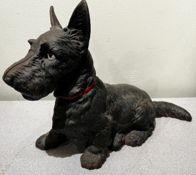 Antique Sitting Scotty Scottish Terrier Cast Iron Dog Doorstop 16 ...