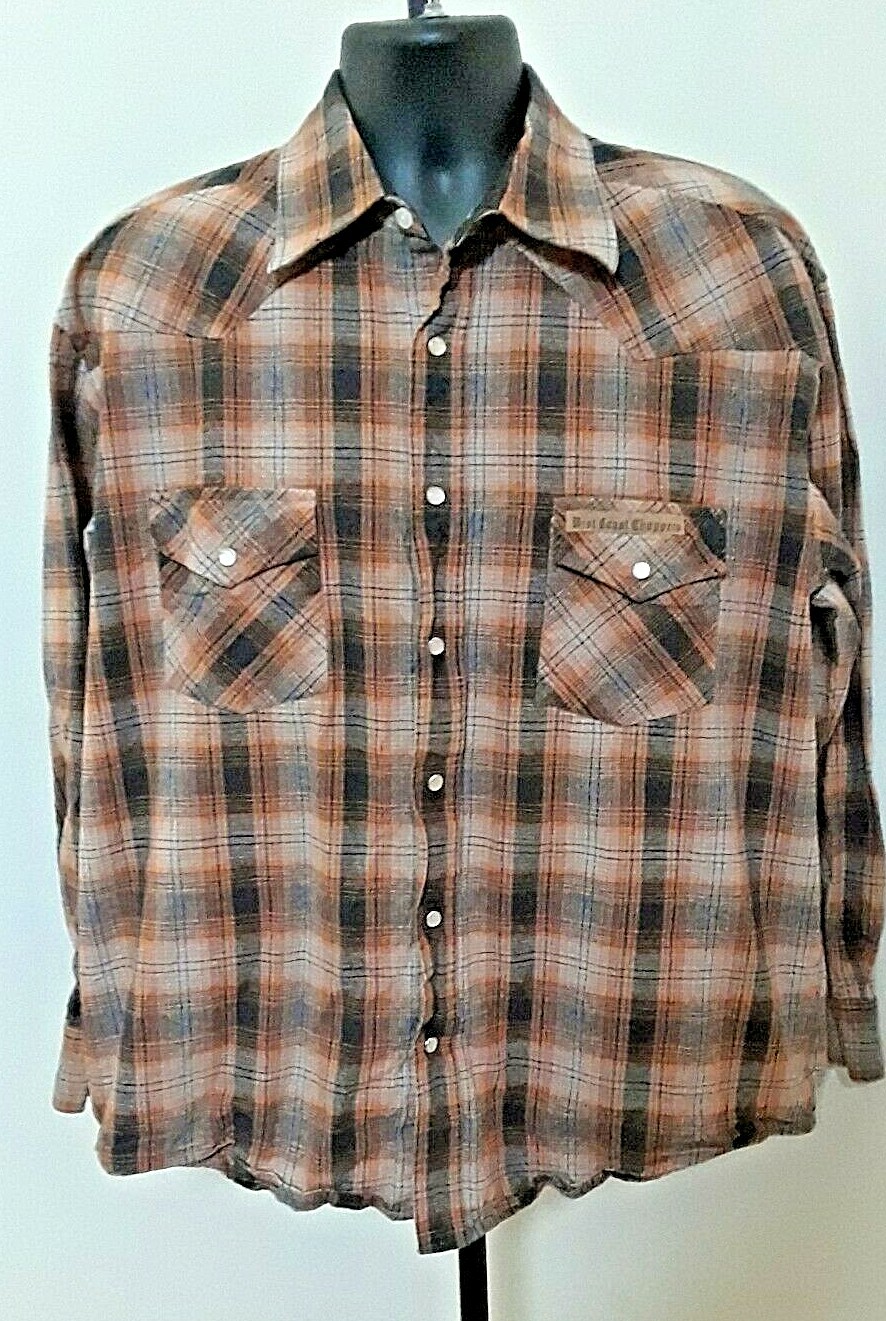 Jesse James Workwear West Coast Choppers Pearl Snap Flannel Work Shirt ...