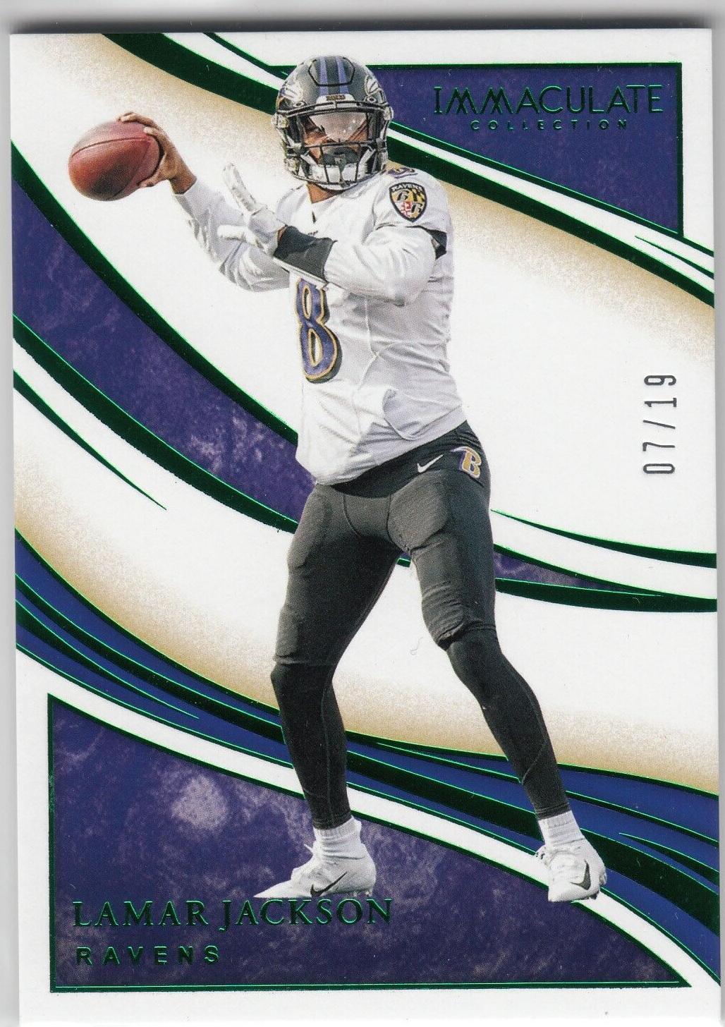 2020 Panini Immaculate Collection - Lamar Jackson #37 Emerald /19 for ...