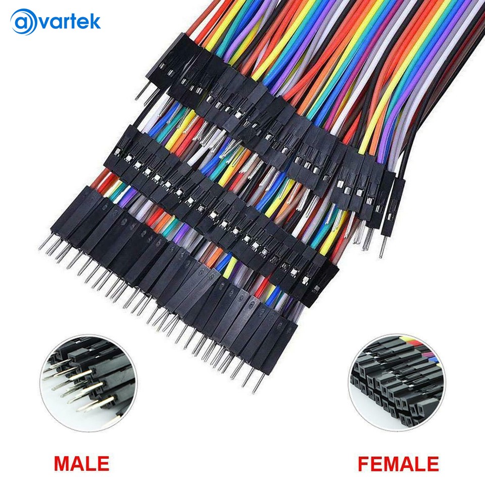 40 Dupont Jump Wire M-F M-M F-F Jumper Breadboard Cable Lead Arduino ...