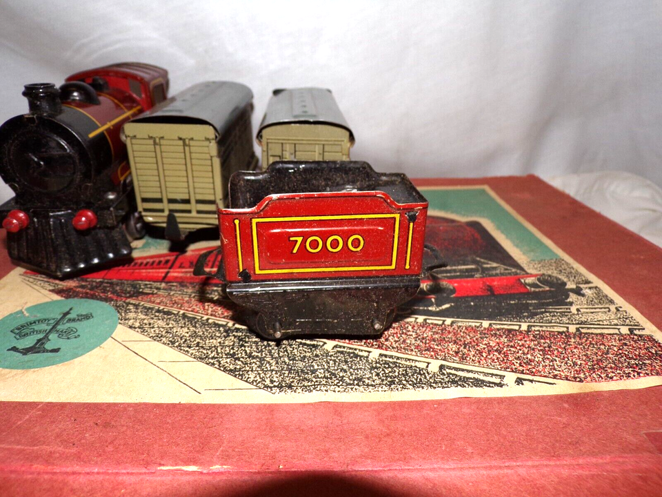 VINTAGE UK BRIMTOY TRAIN CLOCKWORK TRAIN SET WITH BOX | eBay