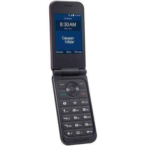 ZTE Link II - Z2335CC - Red (Consumer Cellular) 4G LTE VoLTE GSM Flip ...