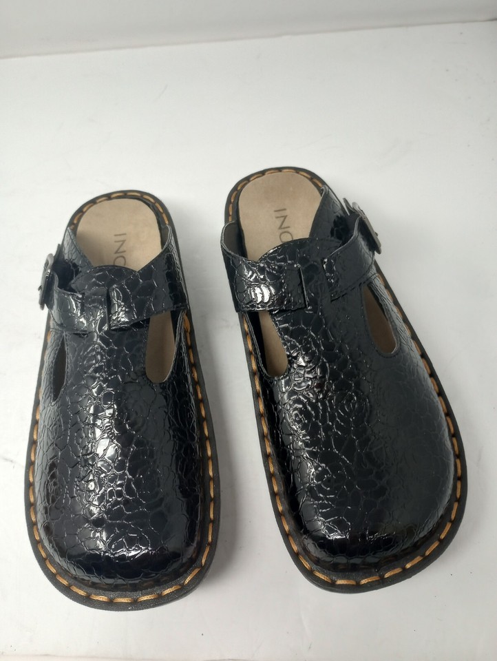 Ingaro Happy Clogs Black Embossed Women's 7.5 | eBay