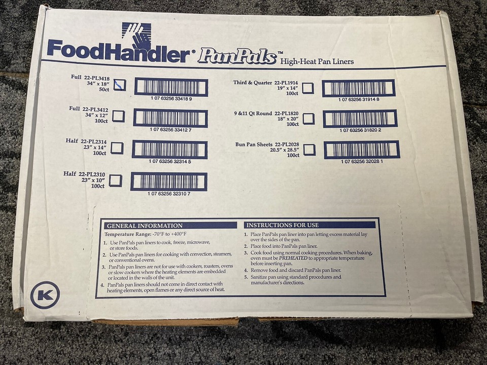 FoodHandler PanPals High heat pan liners disposable oven bags Full 34 ...