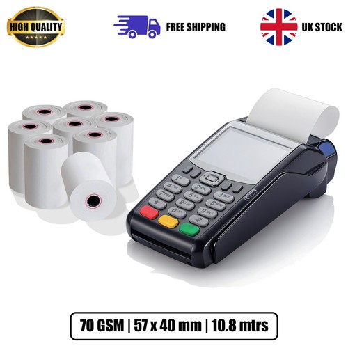 Thermal Till Rolls 57x40 Cash Receipt Paper for Credit Card POS PDQ ...