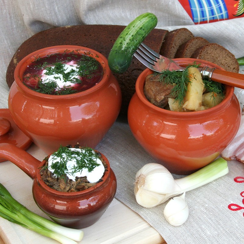 Baking Pot Set of 6 Stewing Stoneware Ramekin Clay Cooking Pot Set ...