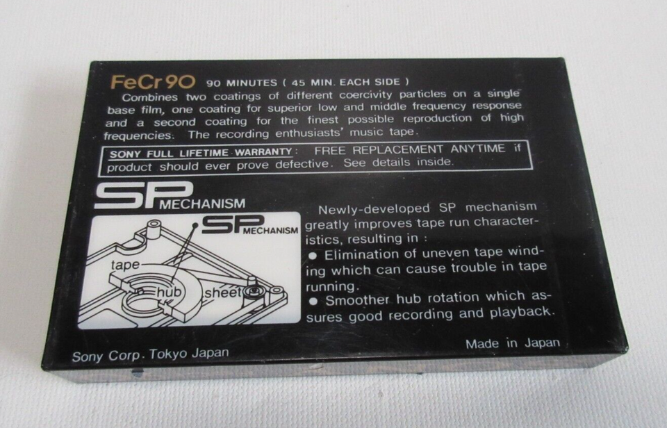 Sony FeCr 90 Type III Position Cassette Tape Made in Japan - New | eBay