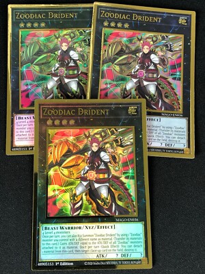YUGIOH ZOODIAC DRIDENT MAGO-EN036 1ST GOLD X3 (NM) | eBay
