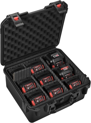 Storage Case for Milwaukee M18 M12 Battery - Waterproof Power Tool Box ...