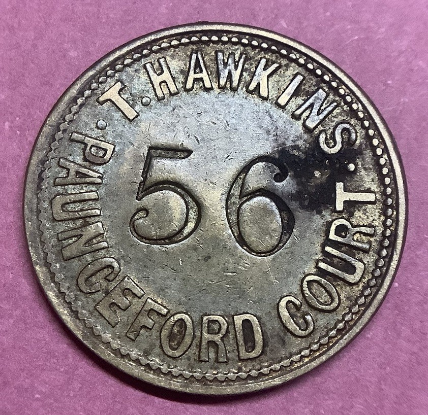 T. HAWKINS , PAUNCEFORD COURT HOP TOKEN. | eBay UK