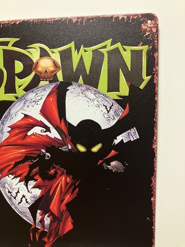VINTAGE REPRODUCTION- TIN METAL SIGN-MAN CAVE-WALL ART- IMAGE COMICS- SPAWN | eBay