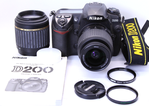 NIKON D200 DSLR 2 Nikkor LENSES LOT 18-55MM AF-S Tamron 55-200MM ...