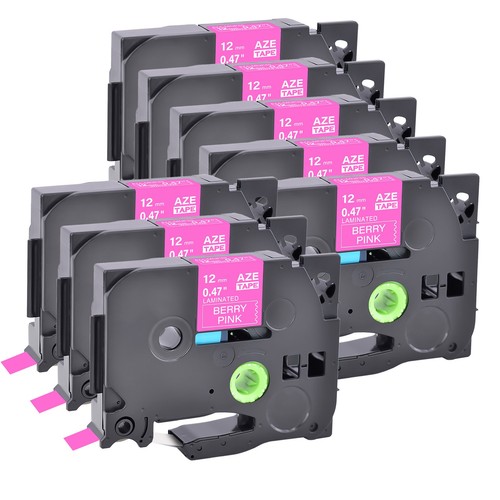 8PK TZ TZe-MQP35 White on Berry Pink Label Tape for Brother PTouch PT ...