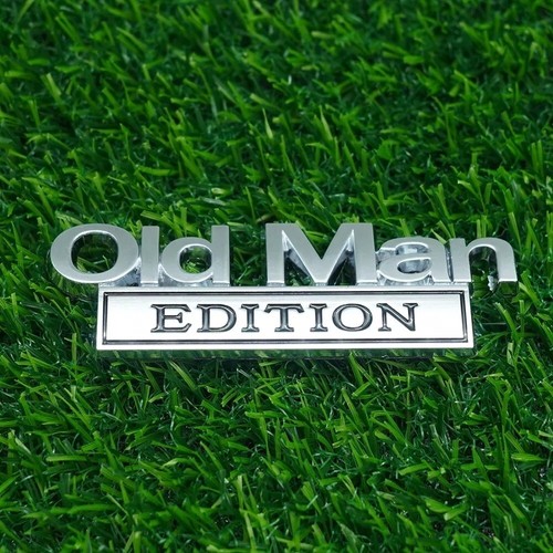 2Pc "Old Man Edition" Nameplate 3D Metal Emblem Universal Car Badge ...