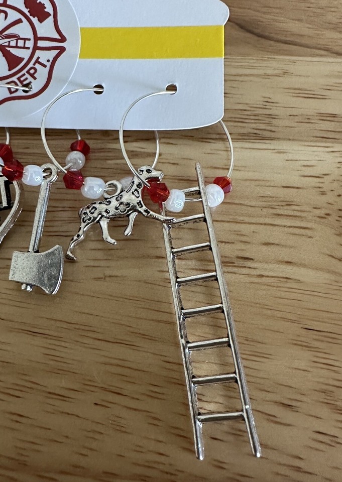 Firefighter Wine Charms, Wine Gift, Fire Department, EMT 🧑‍🚒 🍷 🍺 🚒 | eBay