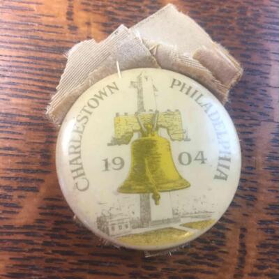 Rare Antique 1904 Charlestown Philadelphia Liberty Bell Button Badge ...