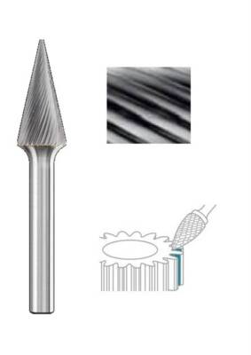 Fraise lime CW conique bout pointu SM denture simple Ø 10 x 20 queue Ø ...