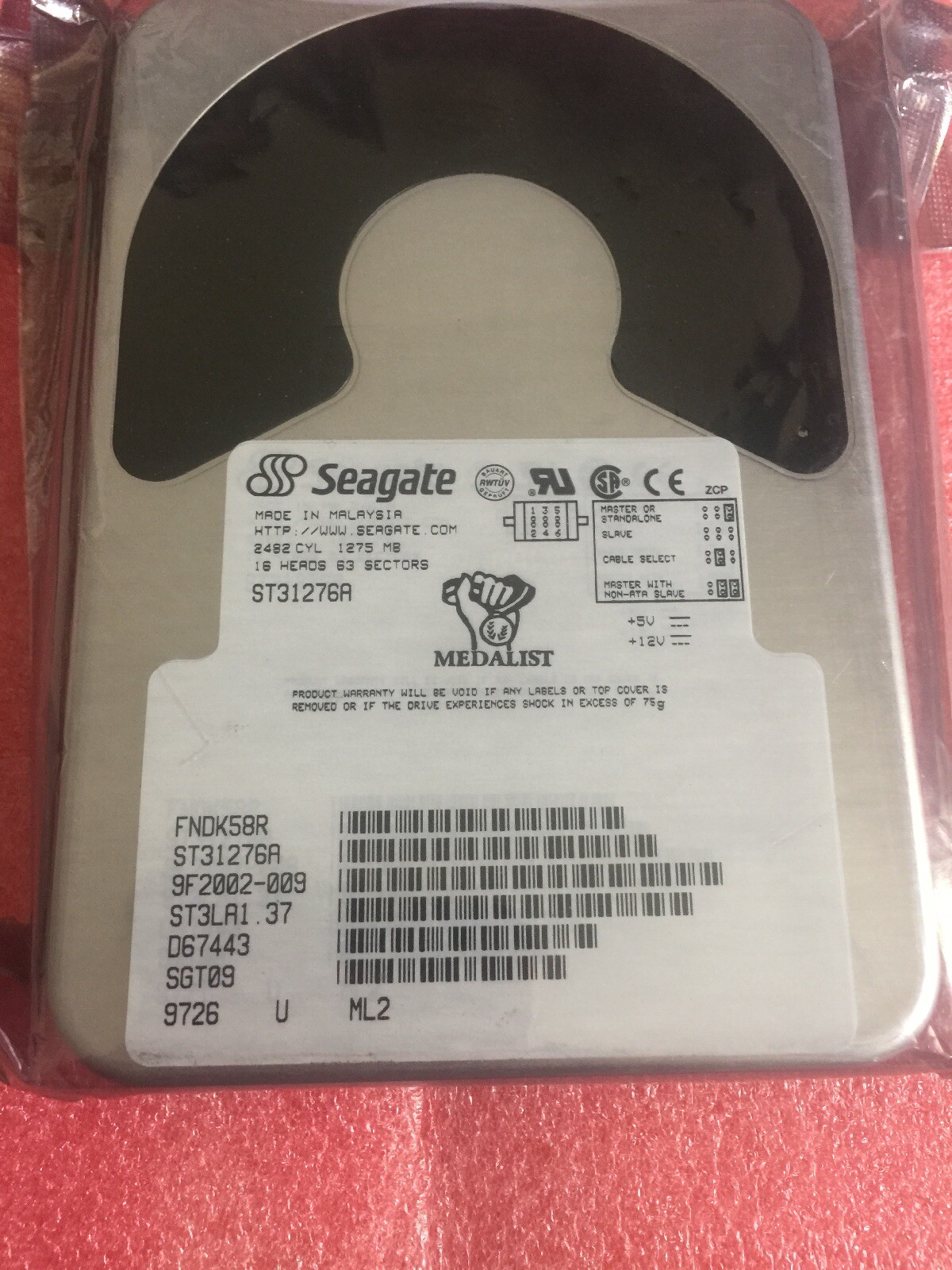Seagate ST31276A Medalist 1.2GB IDE/ EIDE Computer Internal Hard Disk ...