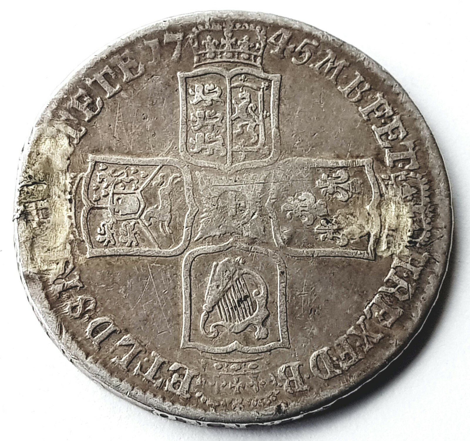 1745 George II Half Crown Lima Silver Coin (ex brooch) | eBay UK