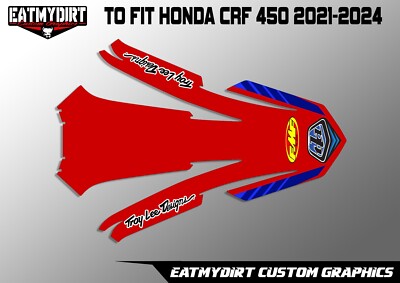 FOR HONDA CRF 450 2021-2024 FULL FRONT FENDER GRAPHICS STICKERS | eBay