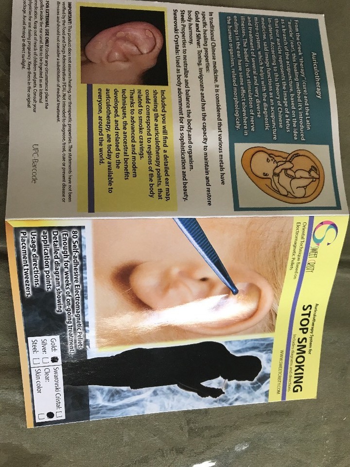 Ear Acupuncture Auriculotherapy Points Cards 6 X 10 Chart plus 480 ...