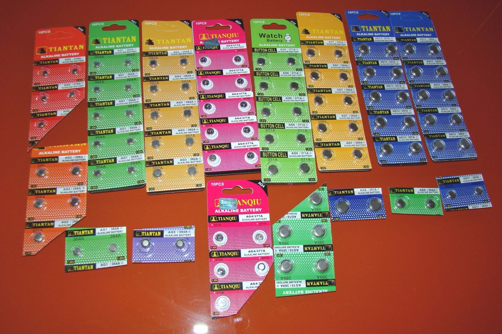 100 Piece Watch Battery VALUE PACK 14 Popular numbers..EXTRA 377's ...