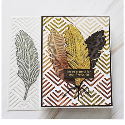 Feather Metal Cutting Dies Scrapbooking Paper Crafts Embossing Stencils ...