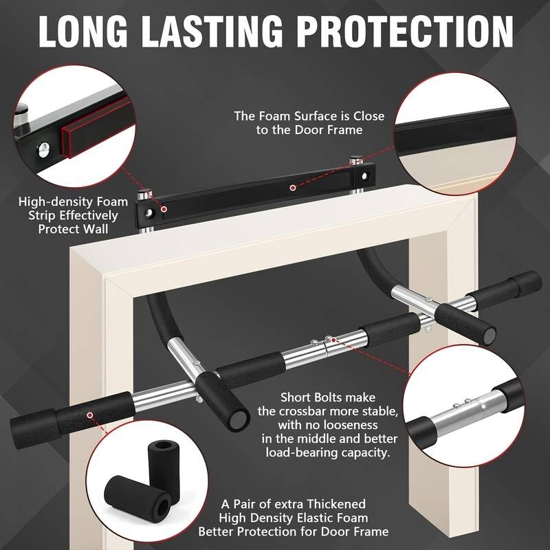 Extendable Pull Up Bar Chin up Door Frame Pull-Up Exercise Strength ...