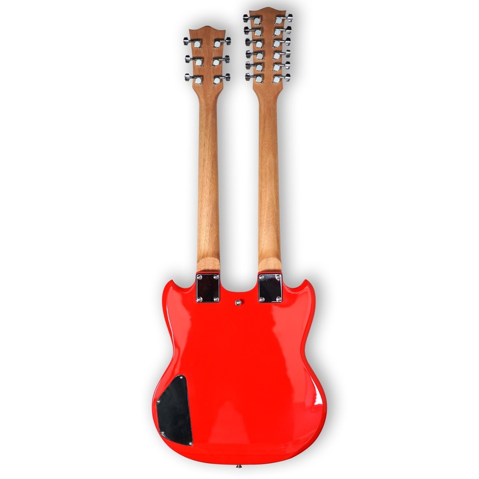 TARIO Double Neck Electric Guitar White 12 String & 6 String Mahogany ...