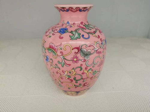 Chinese Old Porcelain pink enamel Entangled Lotus patterned vase | eBay