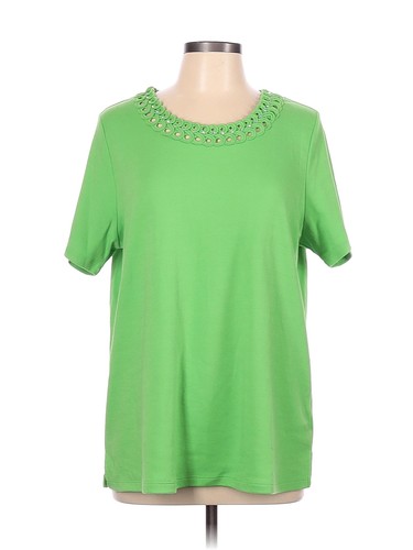 Quacker Factory Women Green Short Sleeve Top L | eBay