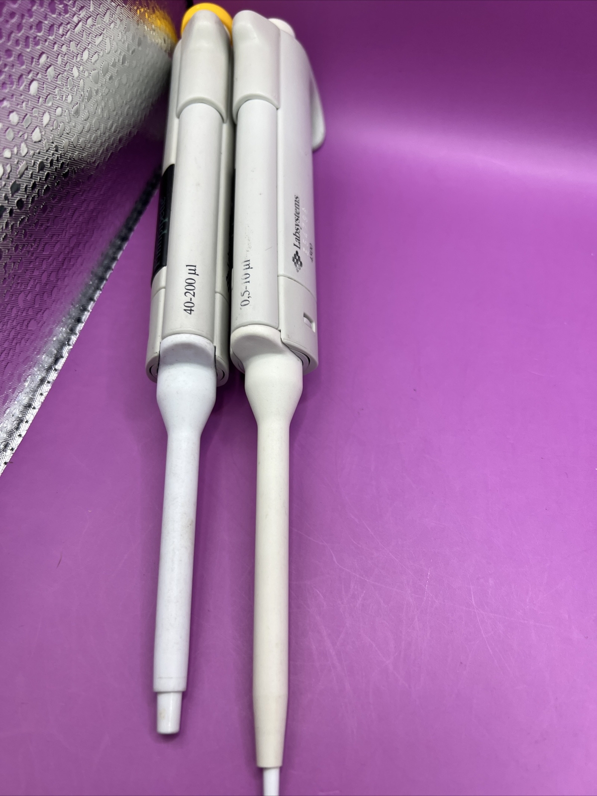 Lot of 2 Thermo Labsystem 4500 Finnpipette Pipettes 1-10 and 40-200 ul ...