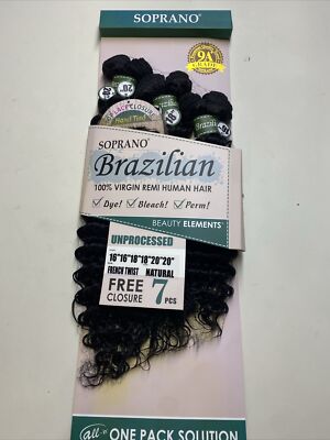 SOPRANO BRAZILIAN 16",18",20" + CLOSURE FRENCH TWIST_#NATURAL | eBay