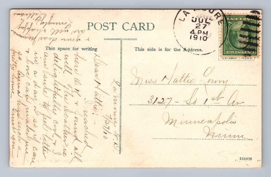 North 8th Street LAMOURE North Dakota Antique Collotype Postcard Cover ...