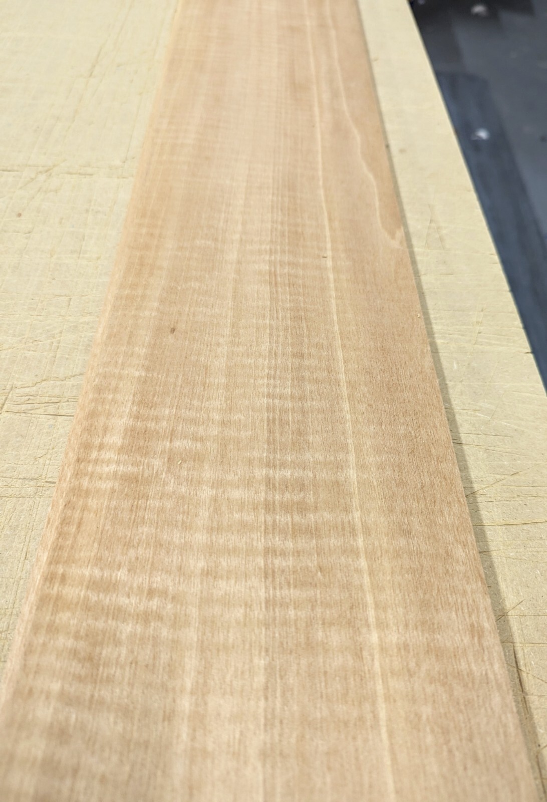 Anigre Figured Tiger Fiddleback wood veneer 6" x 141" raw 1/42" thick ...