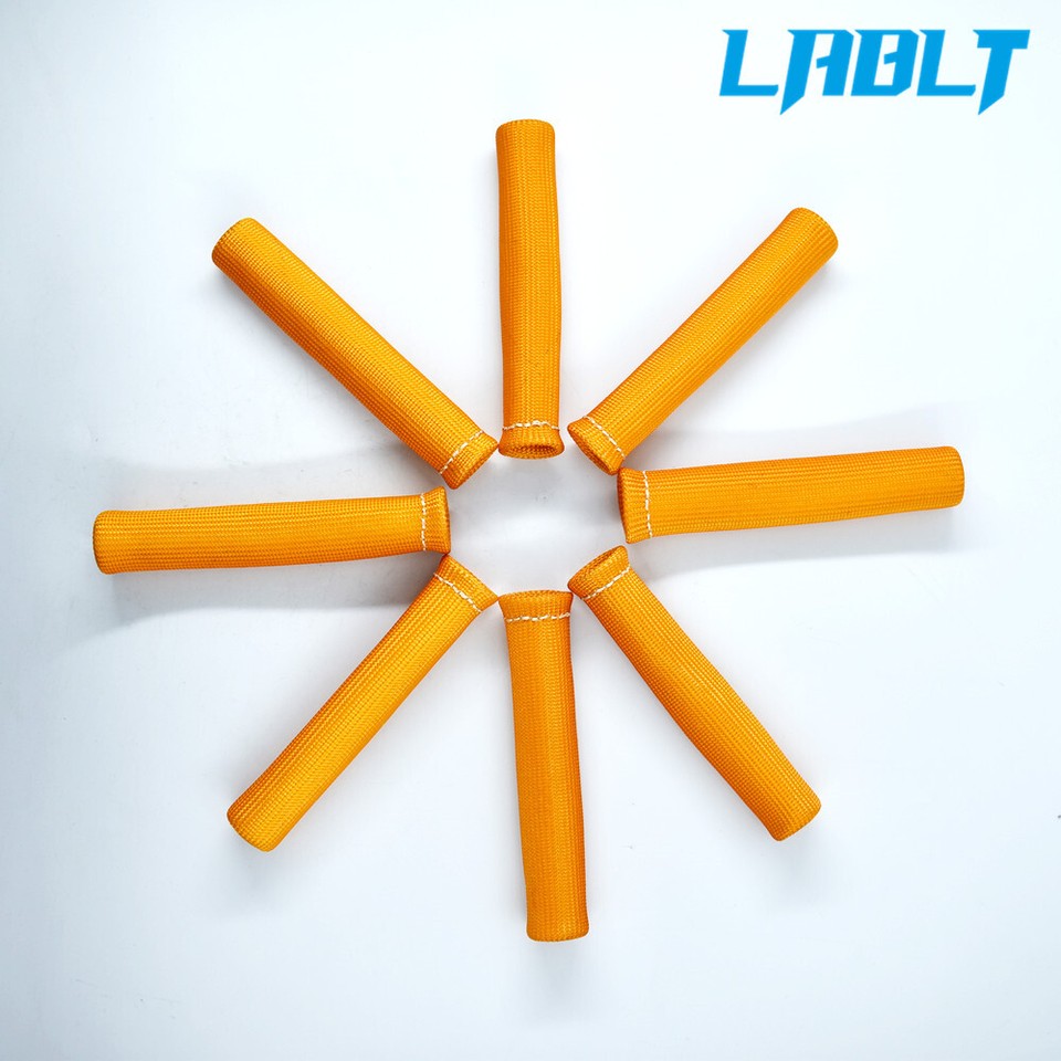 LABLT Universal 8PCS Orange Spark Plug Wire Protector Sleeve Heat ...
