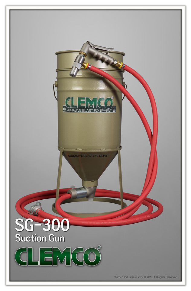 CLEMCO SG-300 Portable Suction Blast Gun with Hopper for Abrasive ...