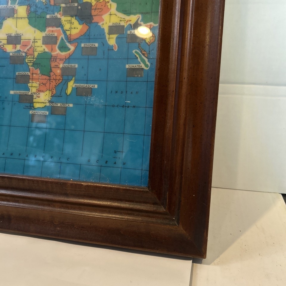 1950s Howard Miller Light Up World Time Zone Clock Model 6100 Electric ...