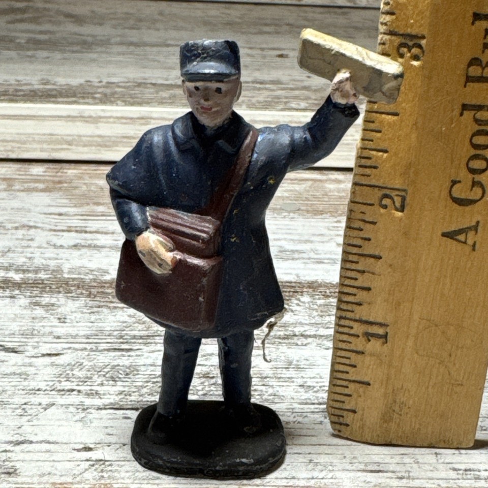 Vintage Barclay Manoil Mail Man Lead Toy Figure Postal Service Railroad ...