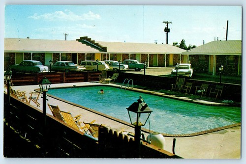 1960 Se Guymon Oklahoma Vintage Postcard Colonial Inn Motel Pool ...
