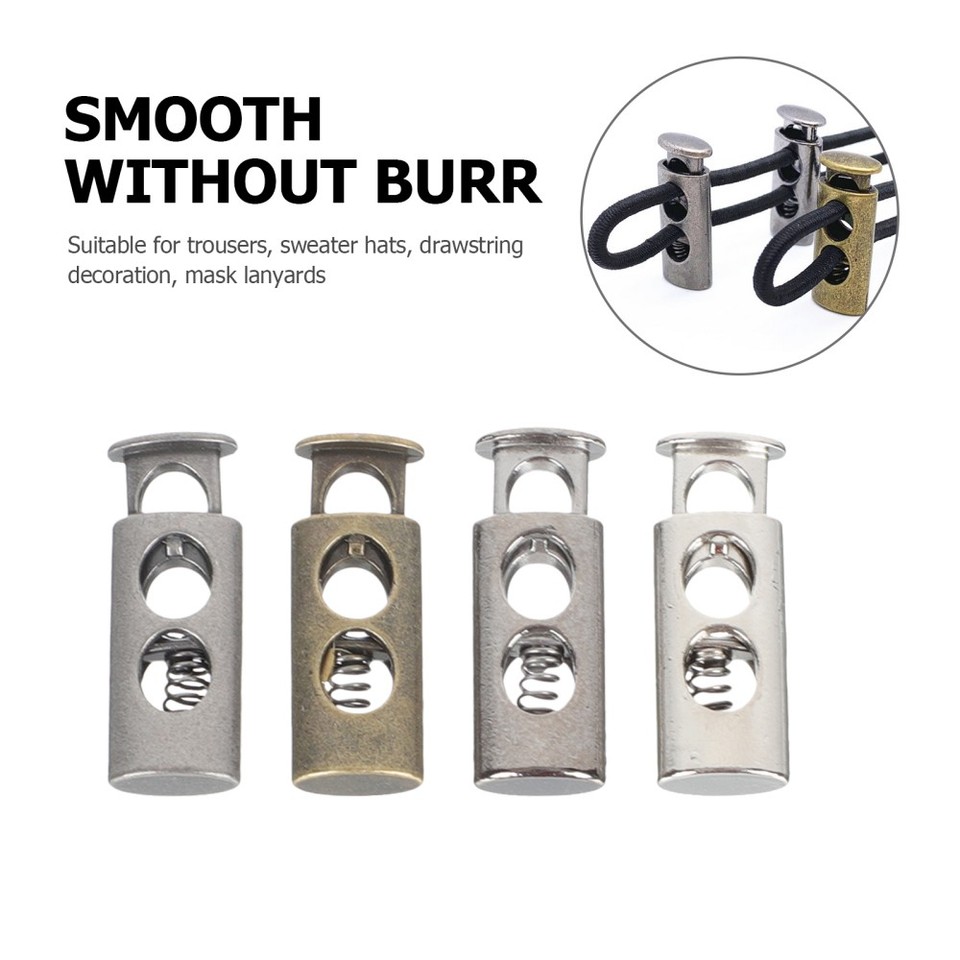 20 Pcs Cord Locks Spring Toggles Stoppers Adjustable Metal Buckles | eBay