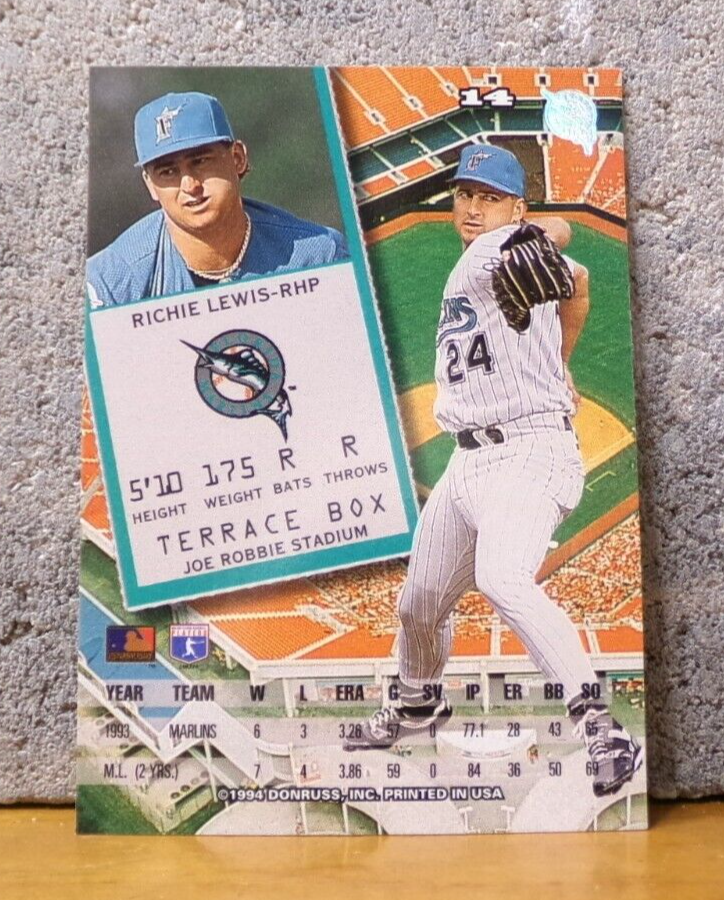 BASEBALL CARD JOE ROBBIE STADIUM FLORIDA MARLINS RICHIE LEWIS | eBay