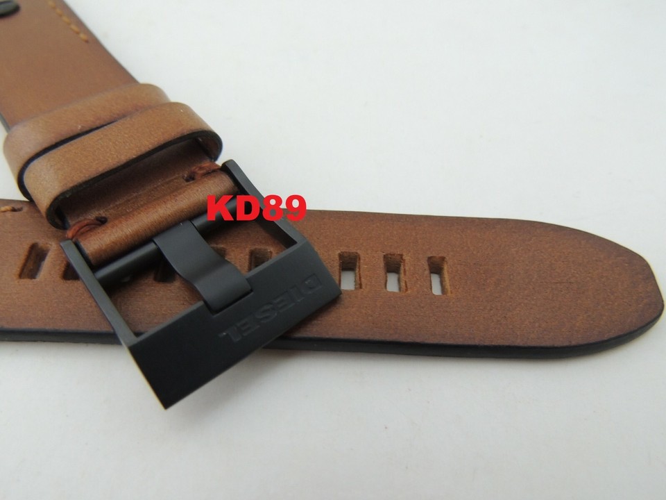Genuine ORIGINAL DIESEL DZT2002 BROWN leather strap band 24mm | eBay