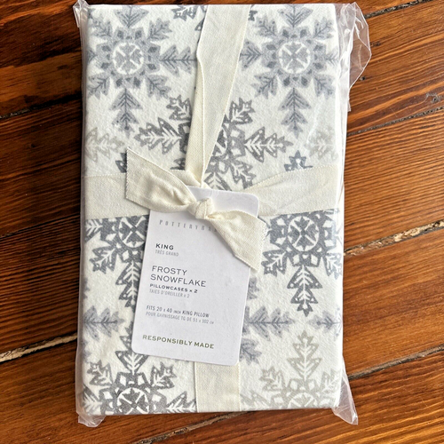 pottery barn Holiday Christmas Snowflake KING Pillowcase Birthday ...