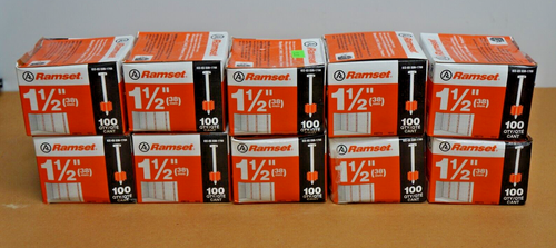 10 Boxes Of 100 1 1/2 " Ramset Nails Low Velocity Powder Fasteners 1.5 ...
