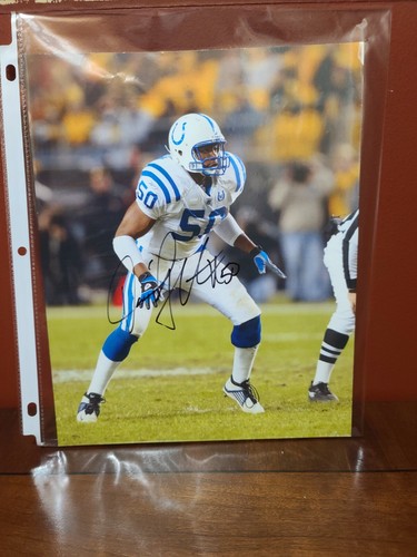 INDIANAPOLIS COLTS JUSTIN HOUSTON # 50 AUTOGRAPED PHOTO 8 X 10 IN ...