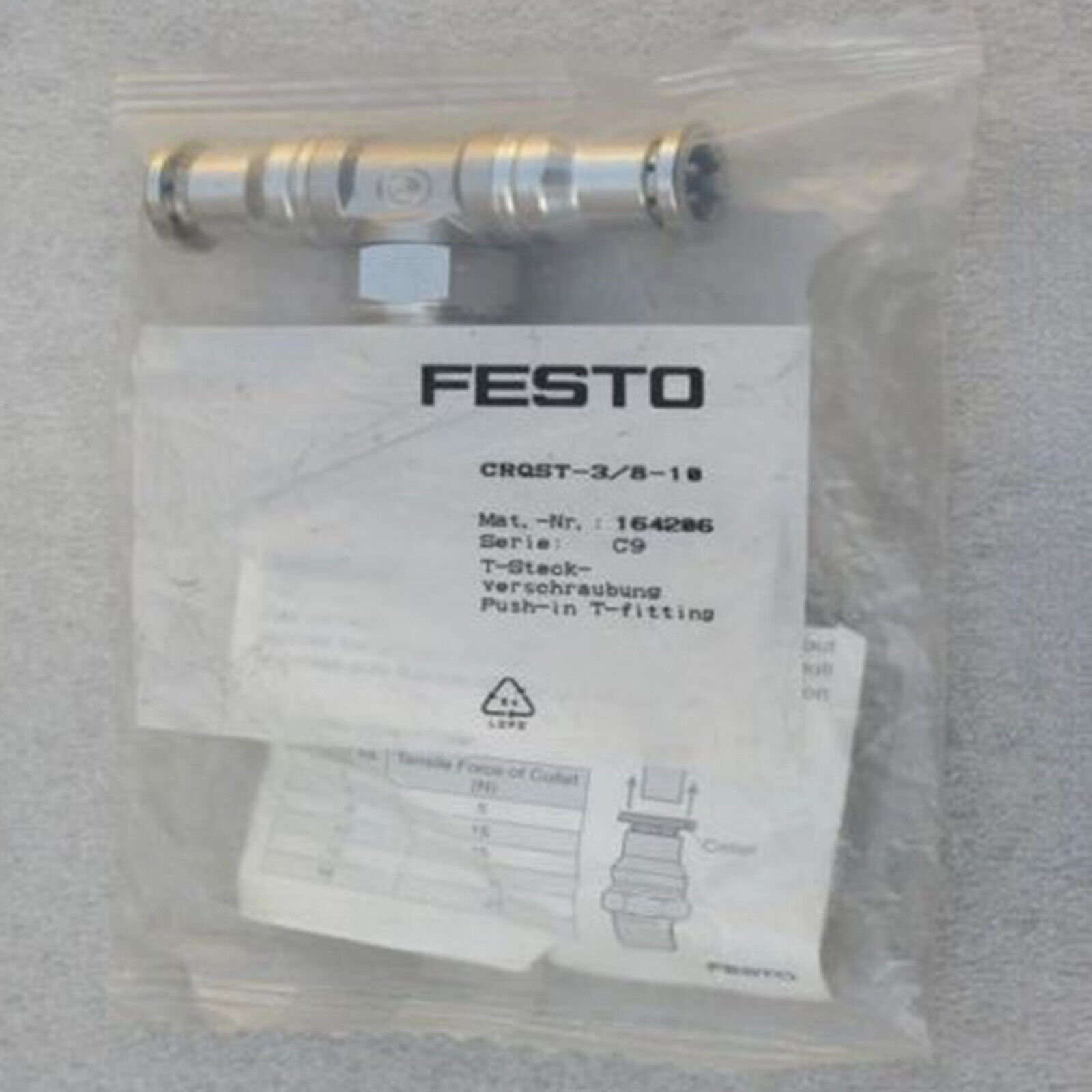 1 PCS NEW FESTO gas fitting CRQST-3/8-10 164206 Free shipping #YP1 | eBay
