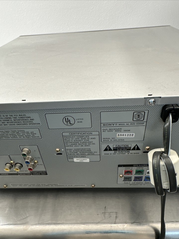 Sony AVD-K800P 5 Disc CD/DVD Carousel Changer-No Remote. UNTESTED. With ...